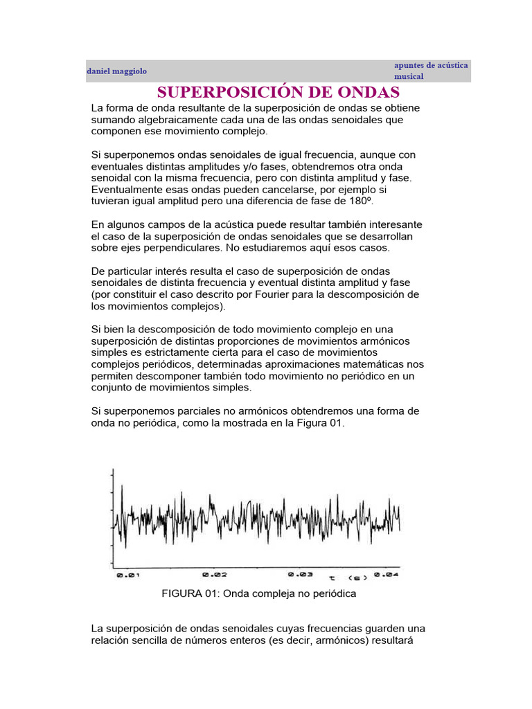 Superposición de Ondas en Acústica Musical | PDF | Oído | Sonido