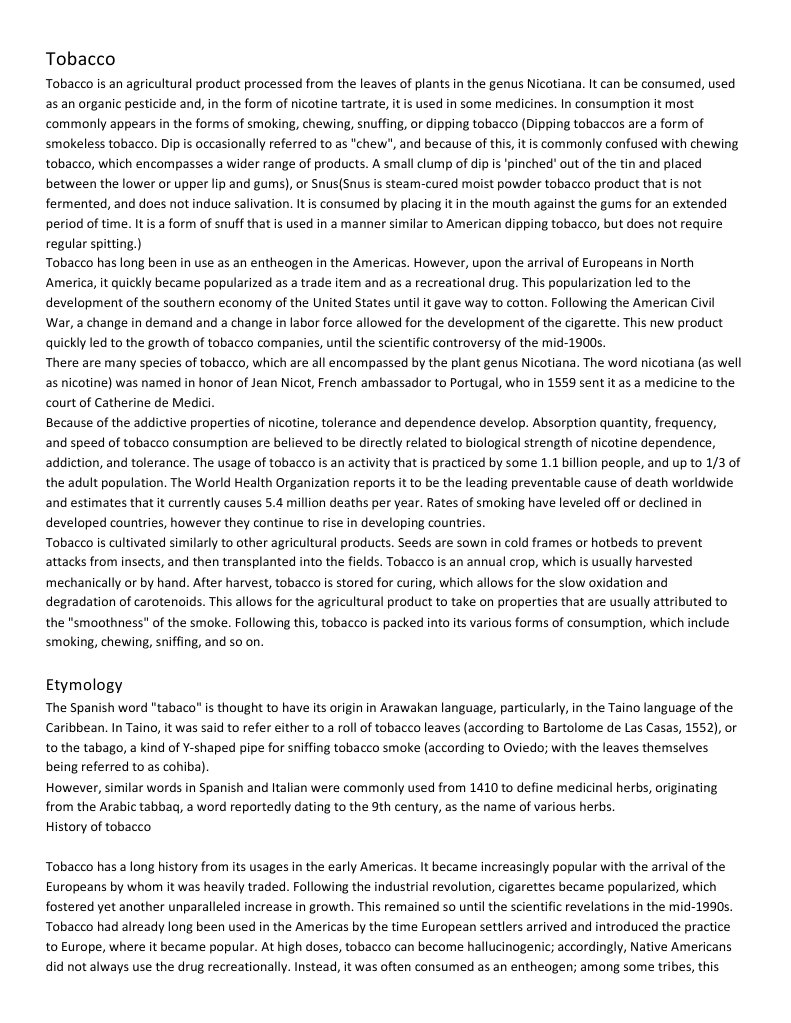 IHM Notes - Tobacco & Cigarettes | PDF | Tobacco | Particulates