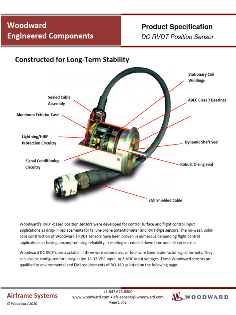 DC RVDT Position Sensor Specs | PDF | Electromagnetic Interference | Sensor