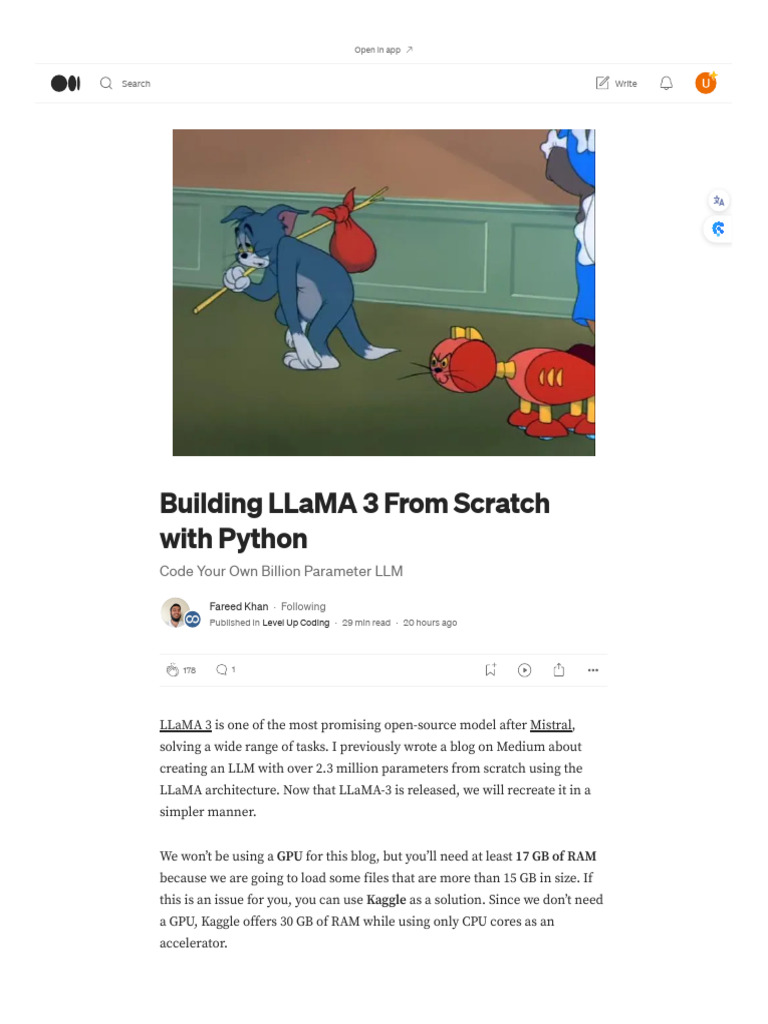 Building LLaMA 3 From Scratch With Python | PDF | Computing