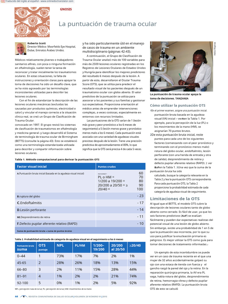 The_Ocular_Trauma_Score.en.es | PDF | Oftalmología | Percepción visual