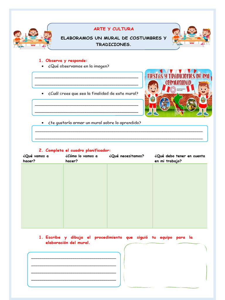 +FICHA AYC VIER 28 ELABORAMOS UN MURAL | PDF