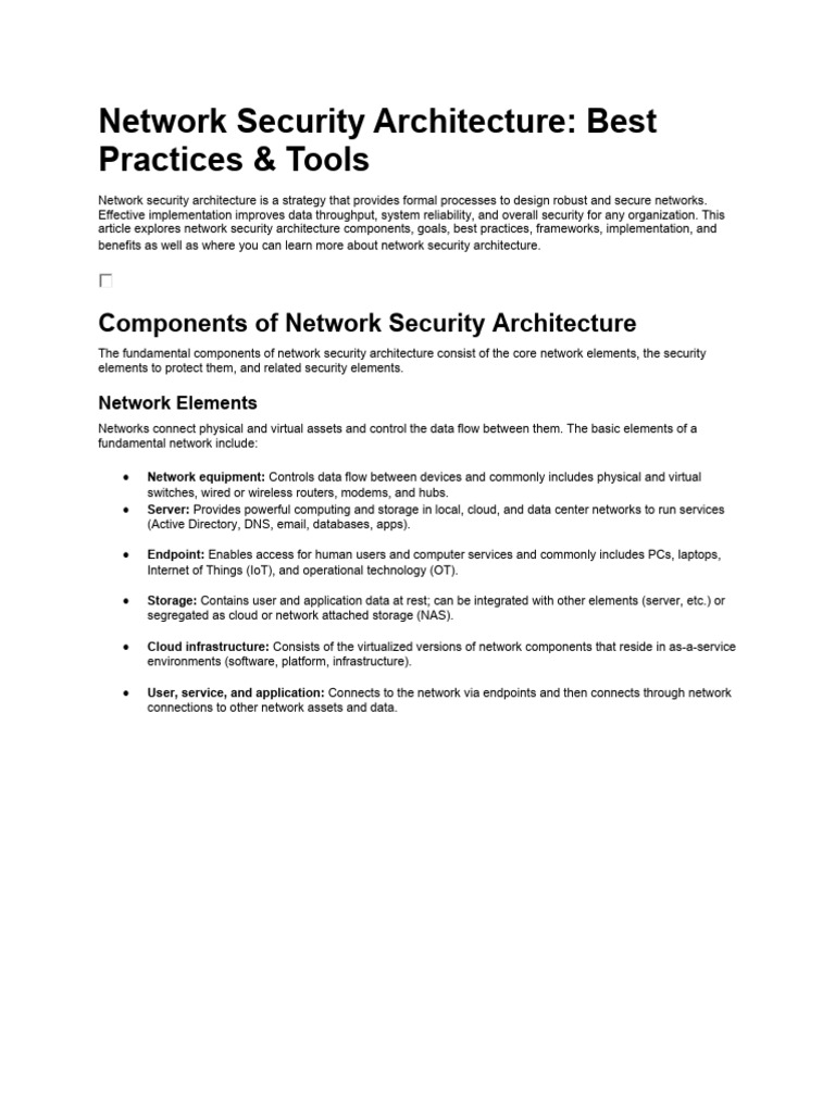 Network Security Architecture Pdf Security Computer Security
