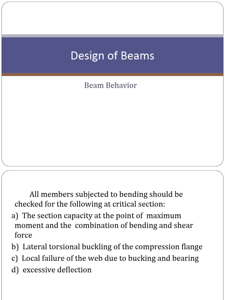LectureThree - Beam Behavior | PDF | Buckling | Beam (Structure)