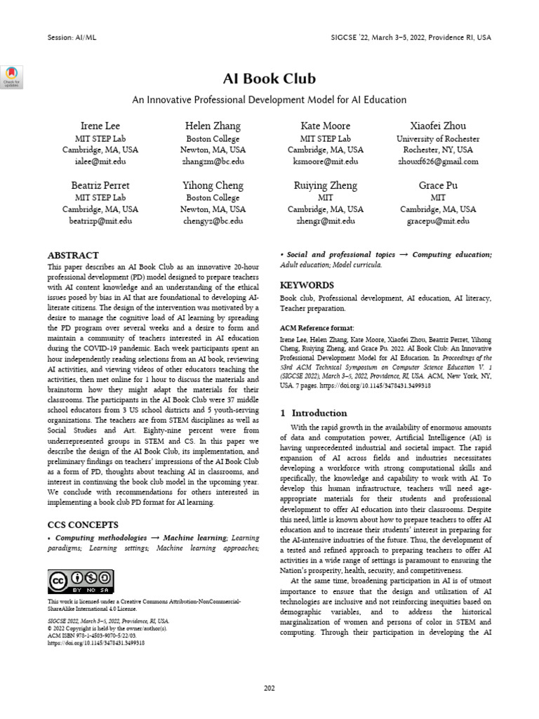 AI book club inovativni model profesionalnog razvoja za AI obrazpovanje ...