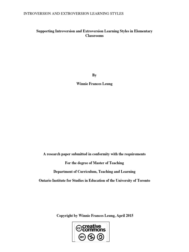 Introversion and Extroversion Learning Styles | PDF | Extraversion And Introversion | Shyness