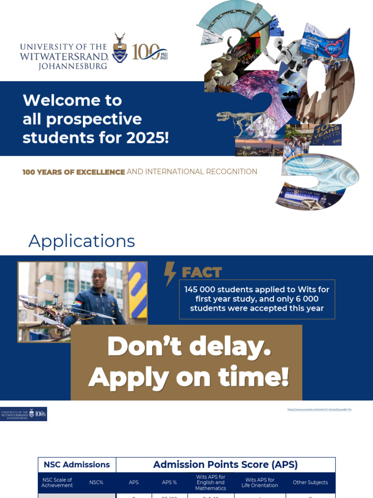 Wits University 2025 Application Guide | PDF | Engineering | Science