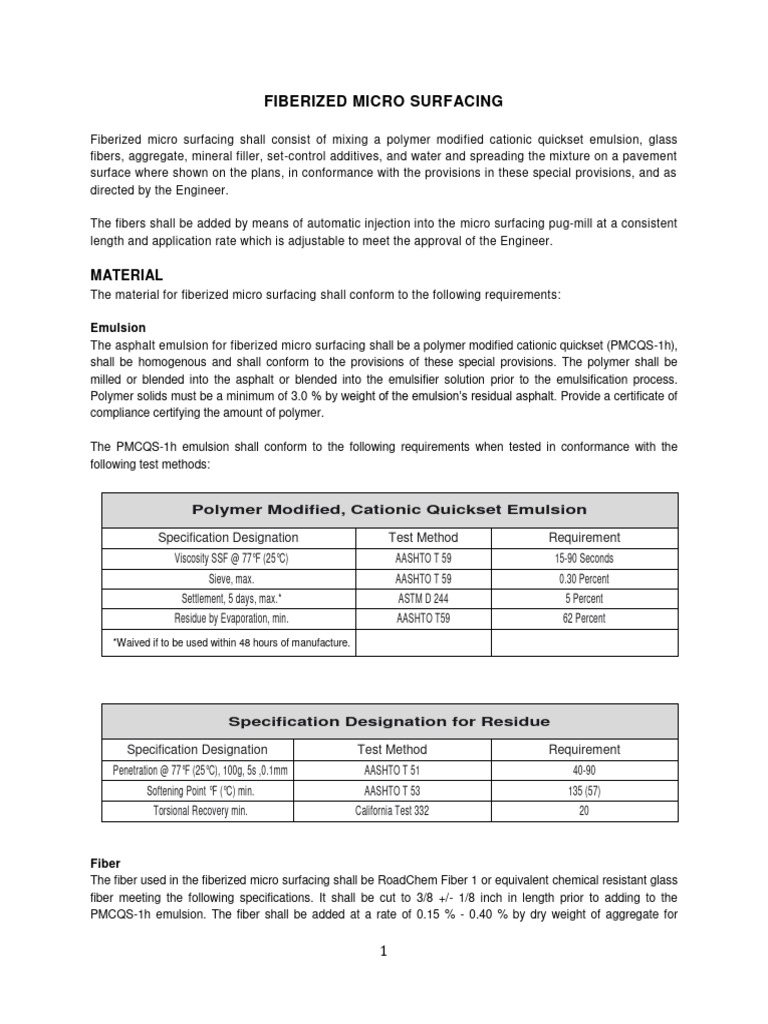 Fiberized Micro Surfacing | PDF | Road Surface | Construction Aggregate