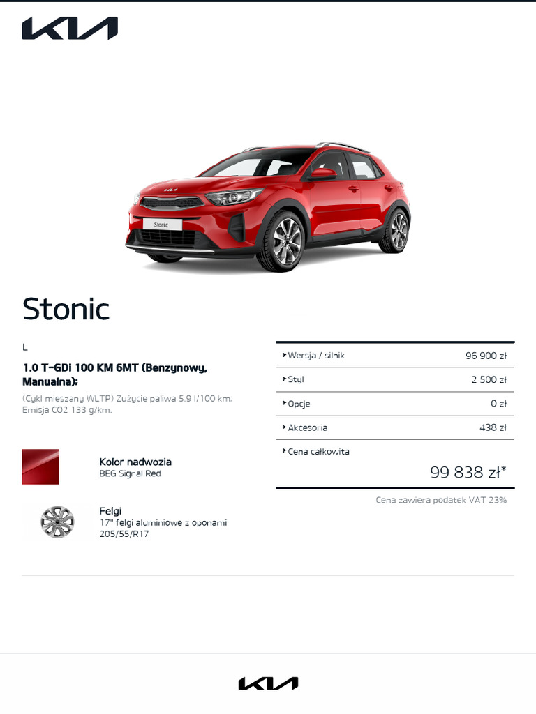 Kia Configurator Stonic L 20240701 | PDF