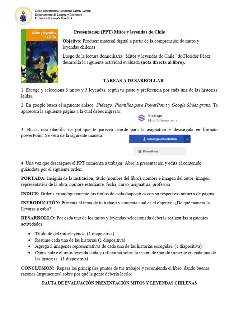 Presentación Mitos y Leyendas | PDF