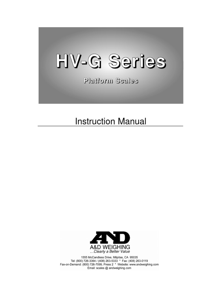 HV-G Manual | PDF | Calibration | Parameter (Computer Programming)