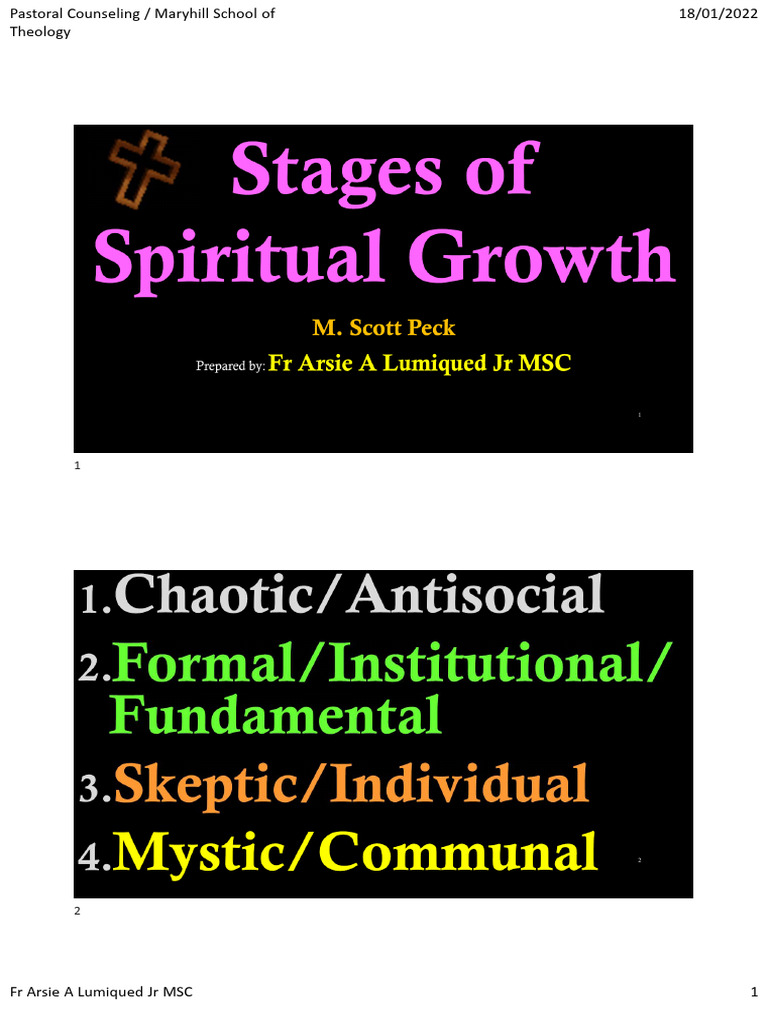 Stages of Spiritual Growth (HO) | PDF