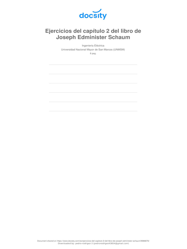 Docsity Ejercicios Del Capitulo 2 Del Libro de Joseph Edminister Schaum ...