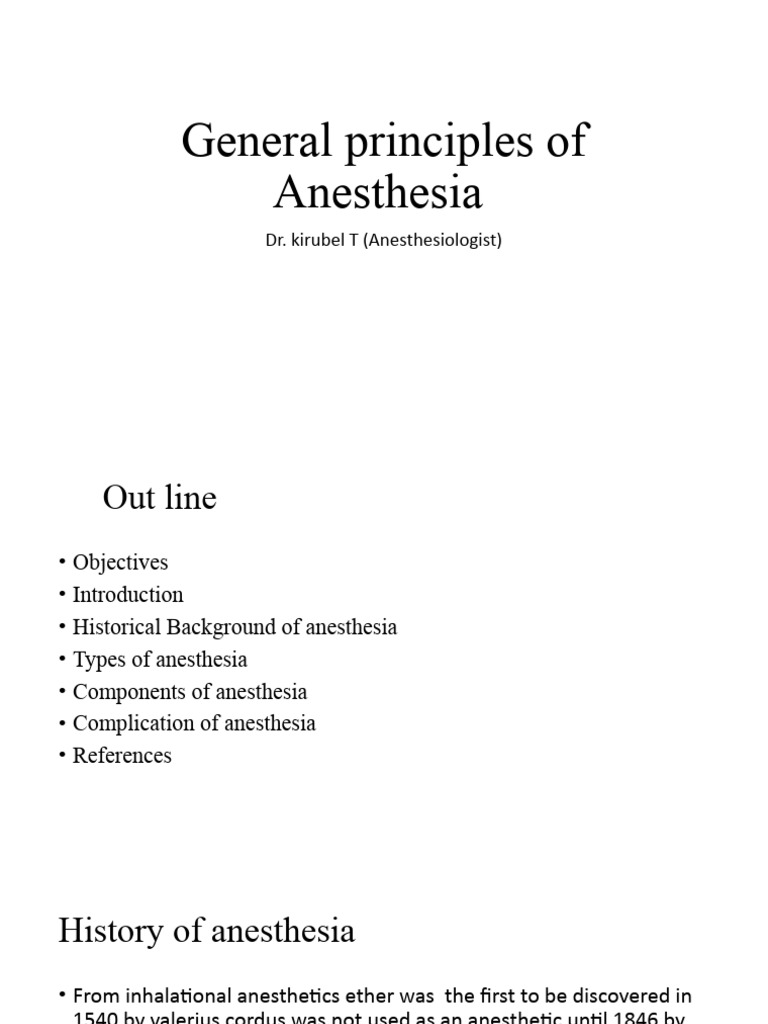 General Principles of Anesthesia | PDF | Anesthesia | Clinical Medicine