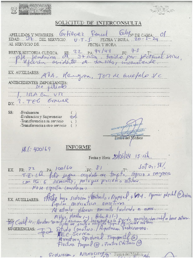 Interconsulta de Medico Internista | PDF