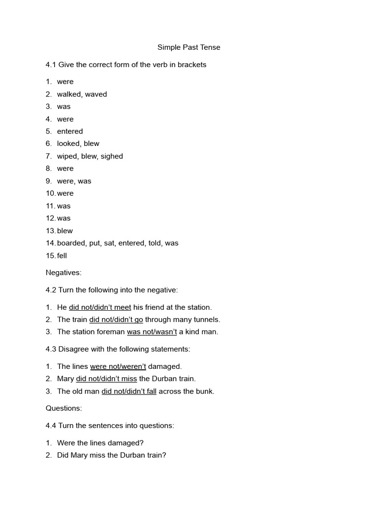 Simple Past Tense Memo | PDF | Linguistics | Grammar