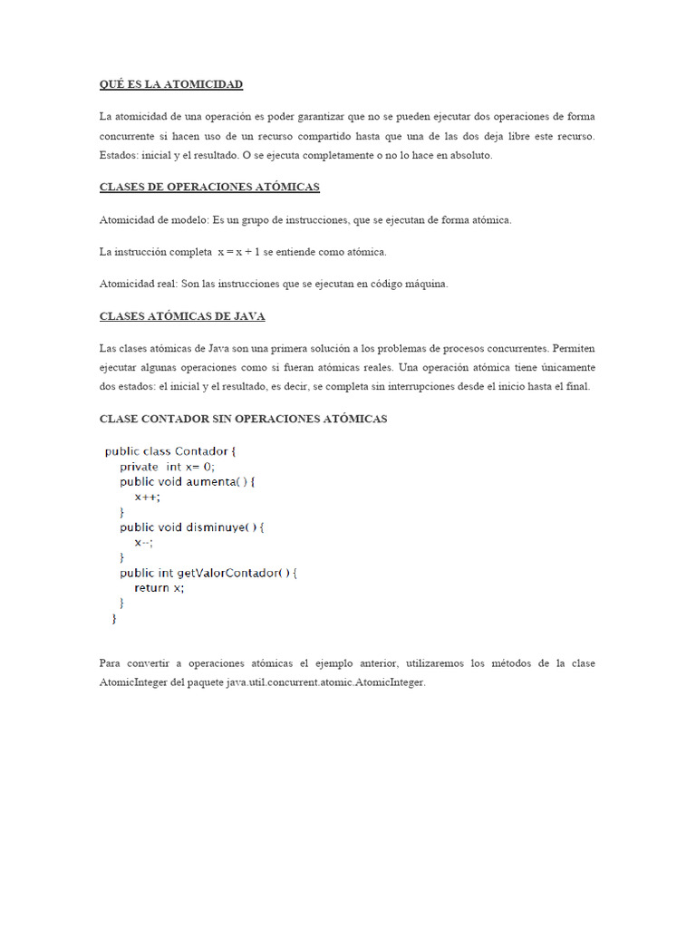 Atomicidad | PDF | Cola (tipo de datos abstractos) | Java (lenguaje de ...