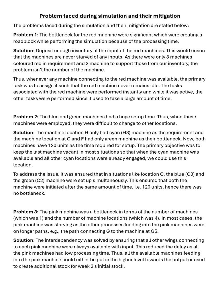 Problem Faced During Simulation and Their Mitigation | PDF