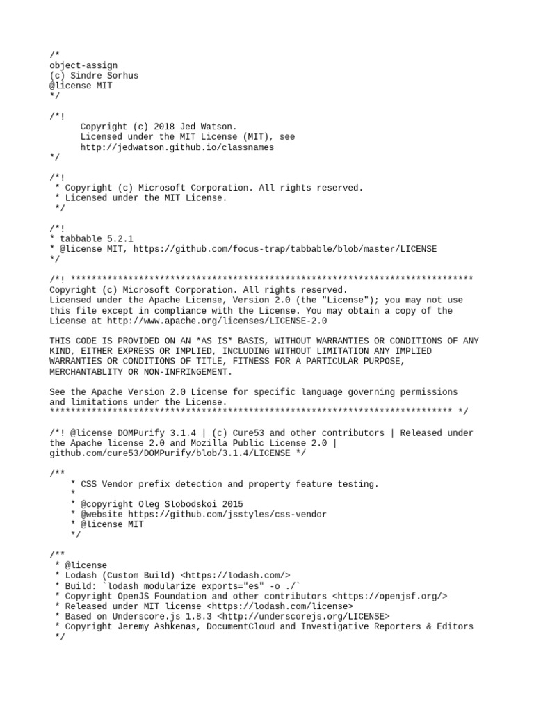 Vendor Bundle Js LICENSE | PDF | Source Code | Free Software