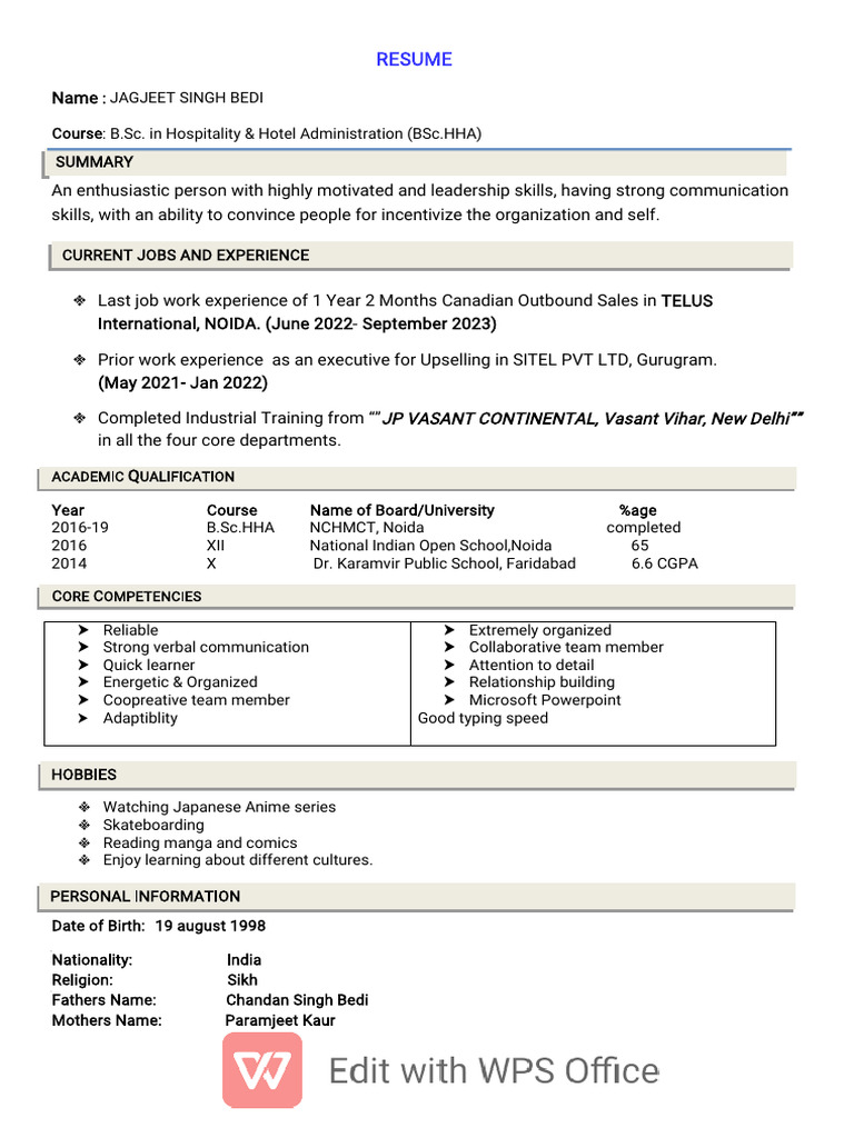 Resume With Dates | PDF