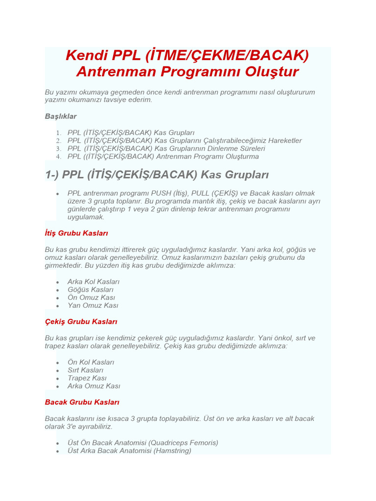 PPL Antrenman 2 | PDF