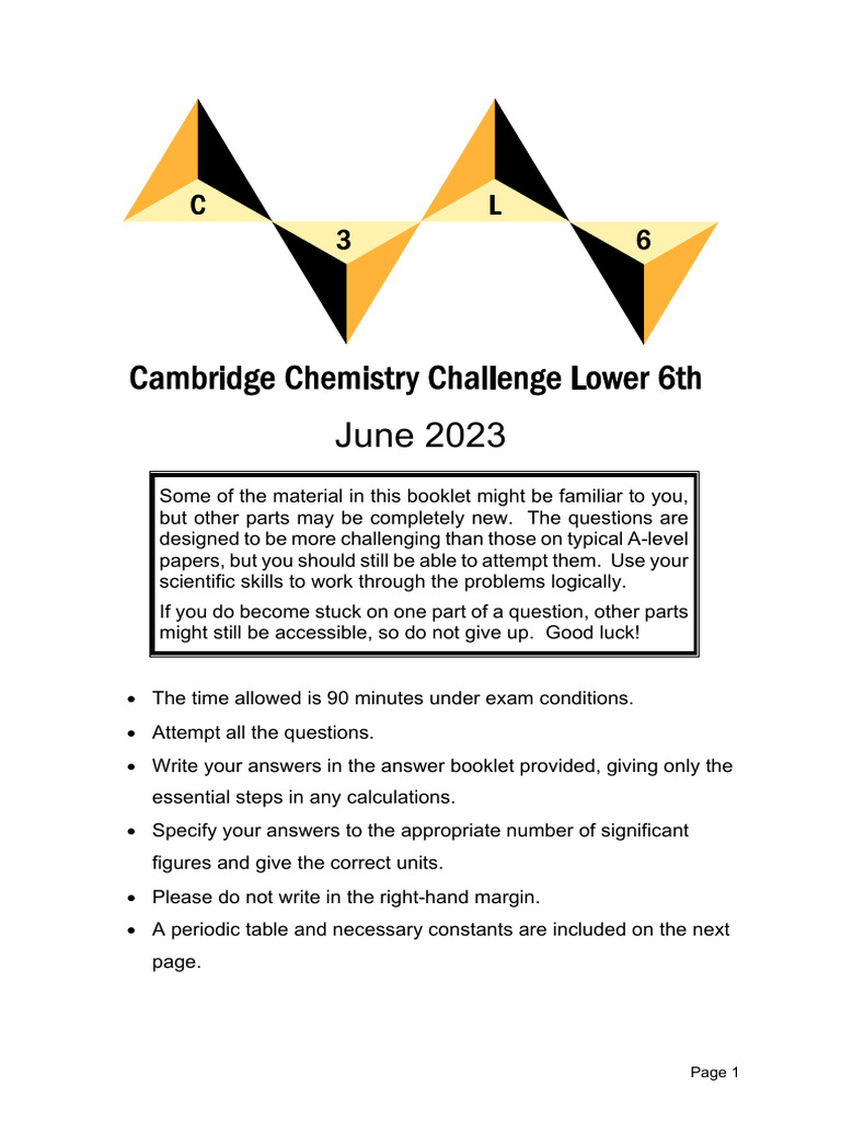 02 Question Paper C3L6 2023 v02 | PDF | Chemical Bond | Ion