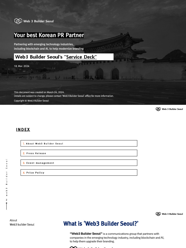 Service Deck - Web3 Builders Seoul | PDF | South Korea | World Politics