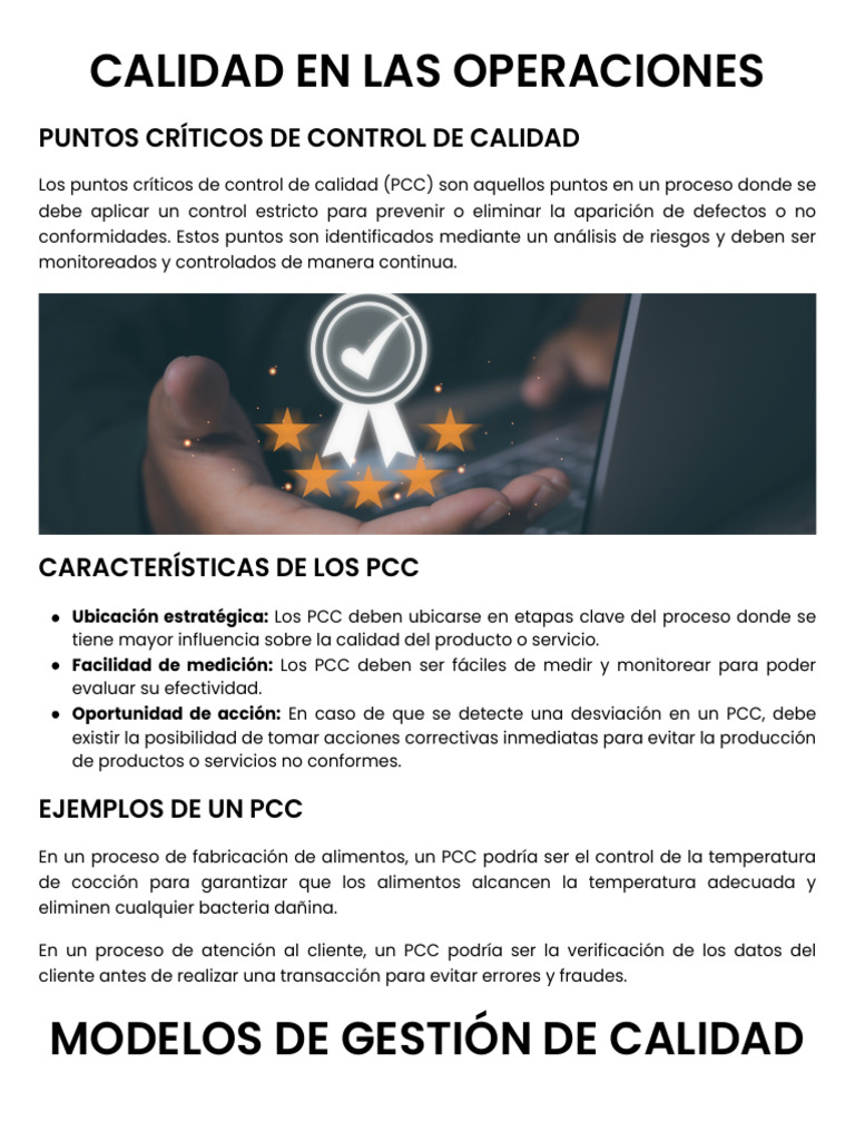 Calidad en Las Operaciones | PDF | Calidad (comercial) | Sistema de manejo de calidad