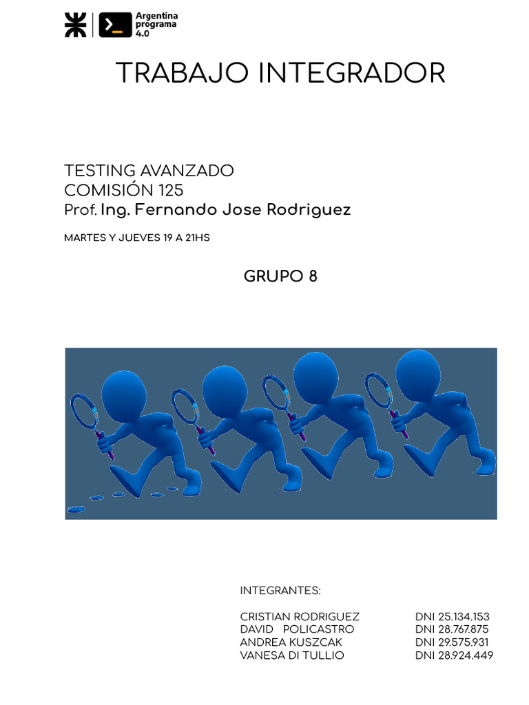 TRABAJO INTEGRADOR - Grupo 8 | PDF | Software | Informática