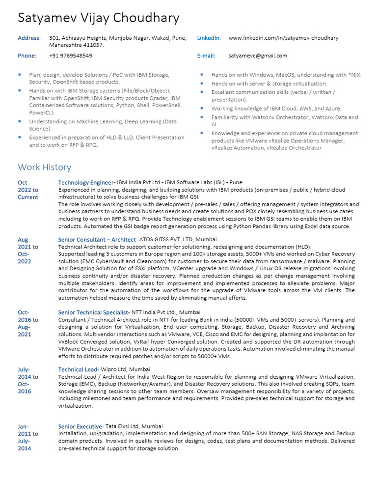 Satyamev Choudhary Resume | PDF | Information Technology | Computing