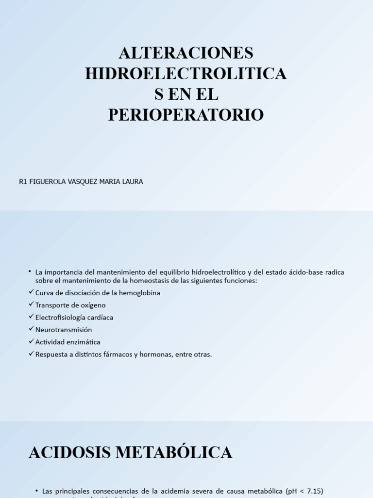 Alteraciones Hidroelectroliticas en El Perioperatorio | PDF | Electrocardiografia ...