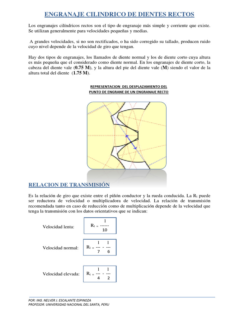 Clase de Engranajes Cilindricos de Dientes Rectos - Helicoidales ...