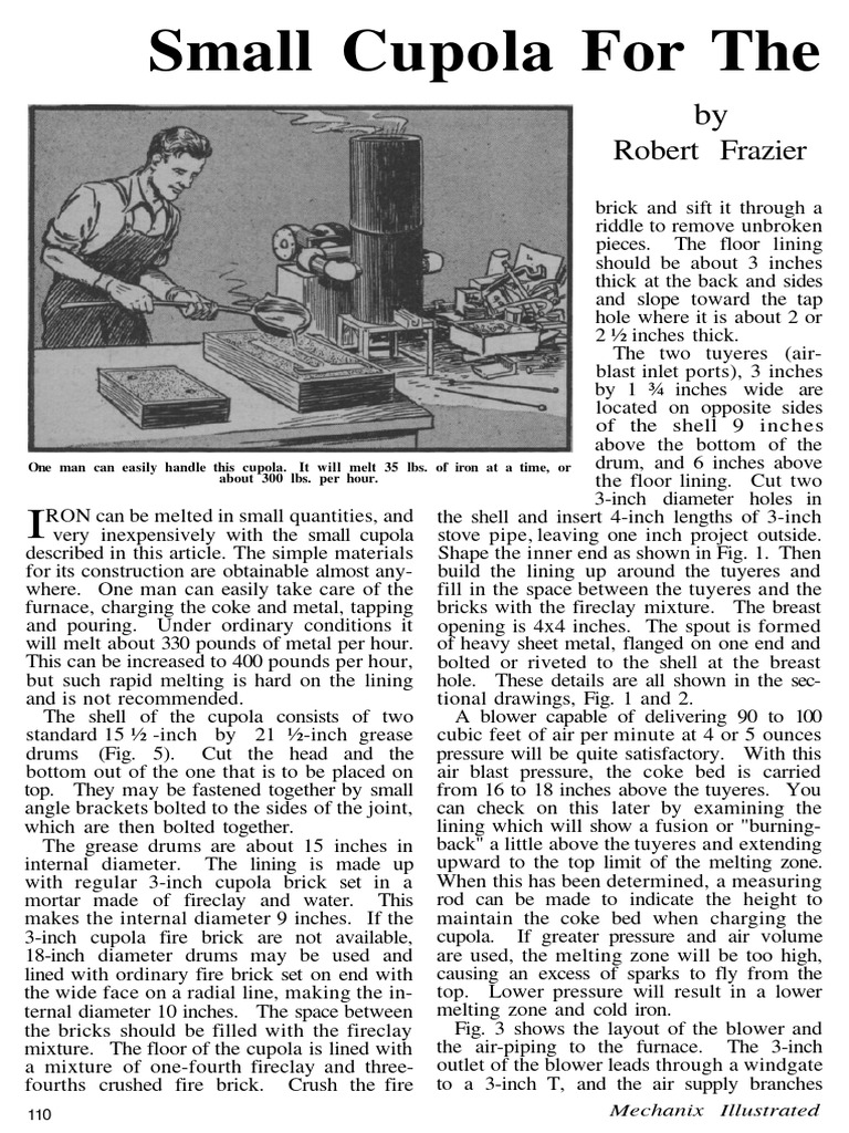 Build a Small Cupola Furnace Guide | PDF | Building Engineering | Metals