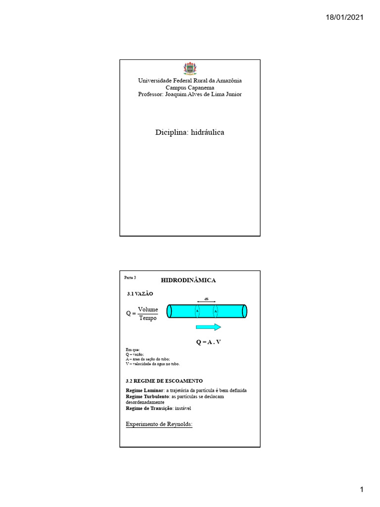 Ufra Aula 2 Modo de Compatibilidade | PDF | Mecânica de continuidade | Engenharia de Processos