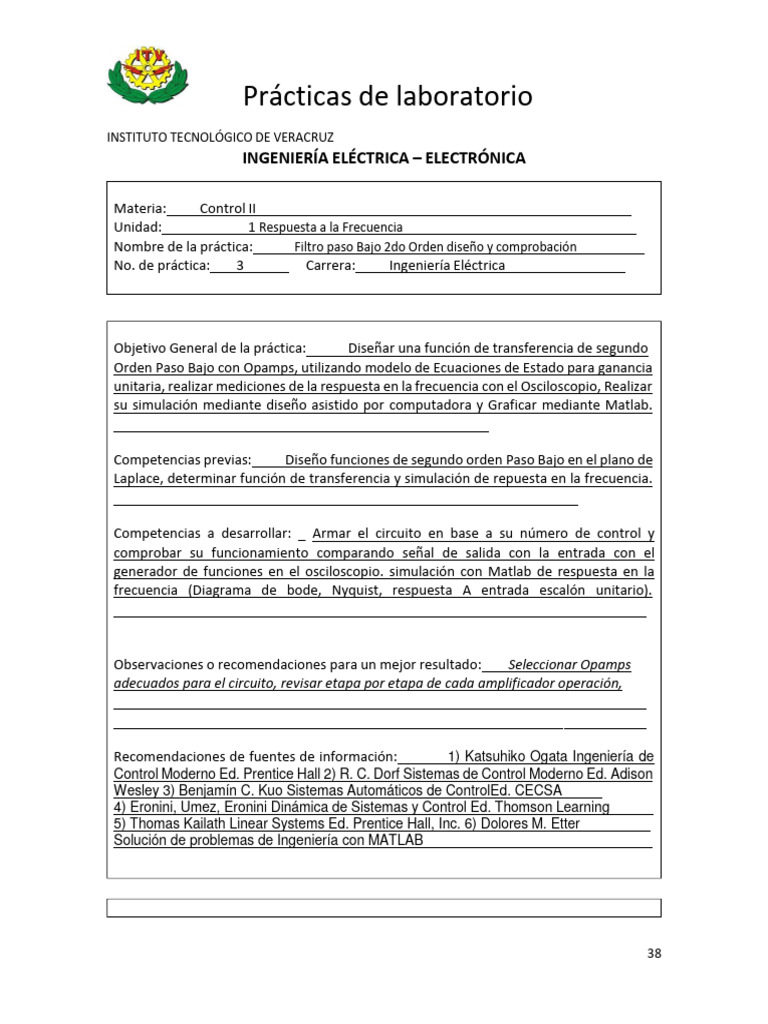 PRÁCTICAS DE CONTROL 3, 4 y 5 | PDF | Red eléctrica | Laboratorios