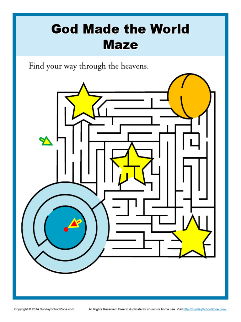 God Made The World Maze | PDF | Language Arts & Discipline | Religion ...
