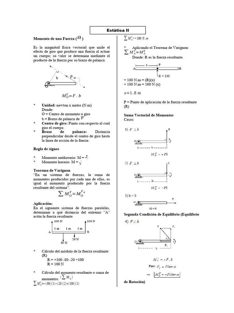 Estática II | PDF | Esfuerzo de torsión | Fuerza