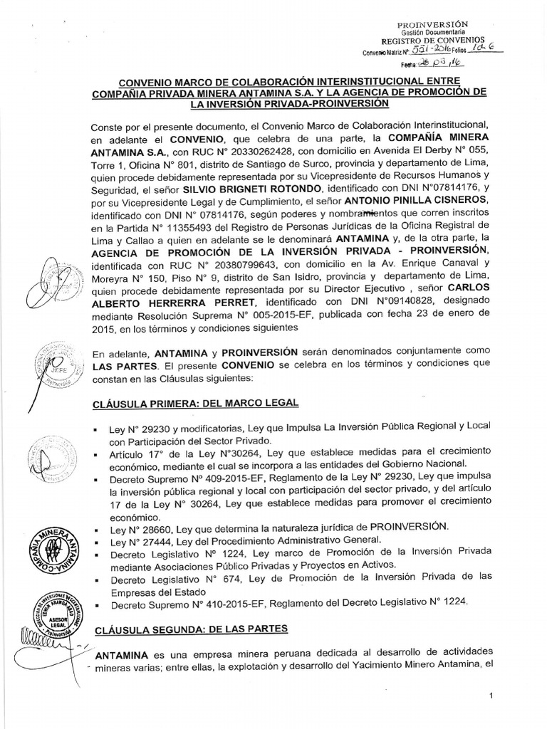 Convenio Antamina | PDF | Economias | Justicia