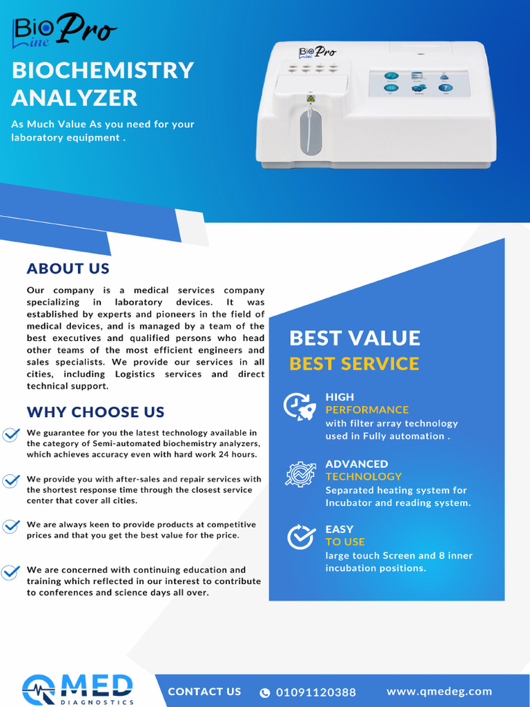 Bioline-Pro Biochemistry Analyzer Flyer | PDF