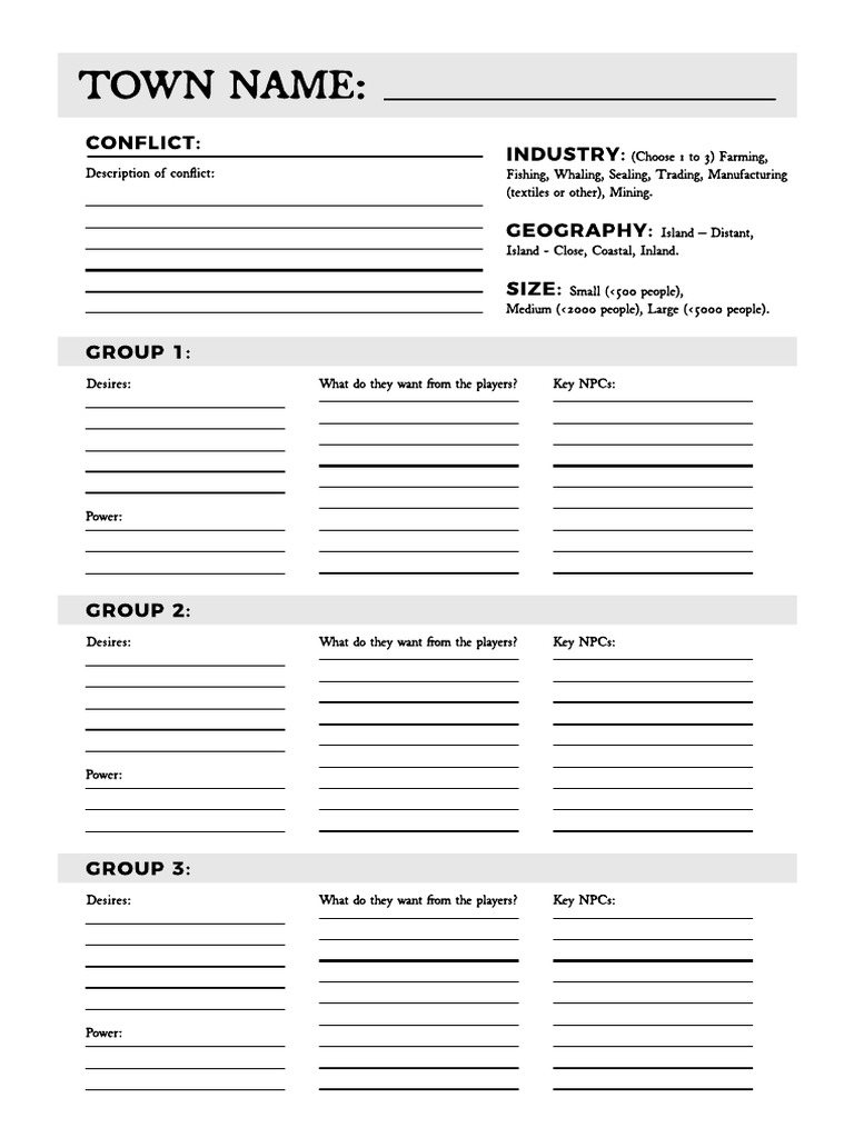 RPG Conflict Scenario Template | PDF