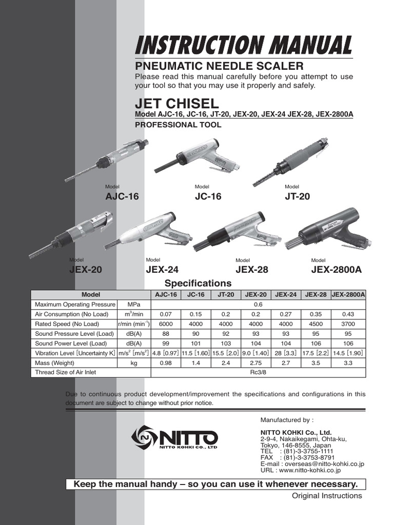 Jet Chisel AJC-16-Manual | PDF | Personal Protective Equipment