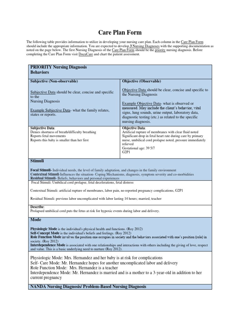 OB Nursing Diagnosis Care Plan Guide | PDF | Childbirth | Medical Diagnosis