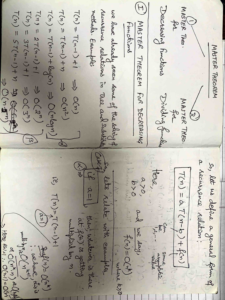 Recurrence Relations by Master Theorem | PDF