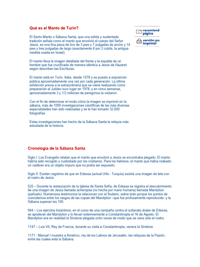 El Santo Sudario | PDF | Sábana Santa de Turín | Jesús