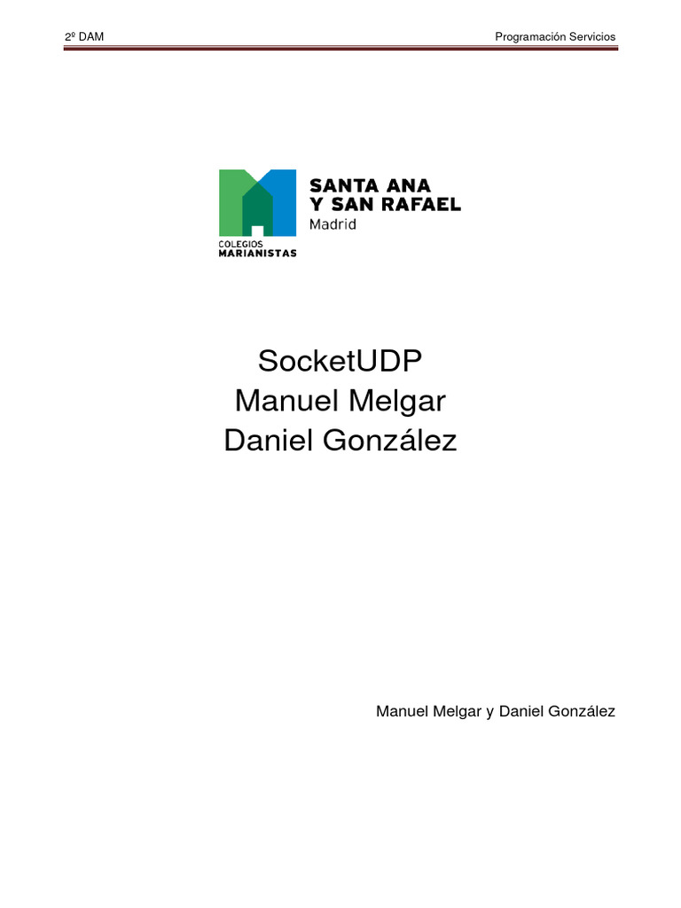 SocketUDPParejas | PDF | Zócalo de red | Servidor (Computación)