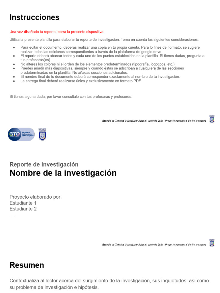 Reporte de Investigación - Plantilla General | PDF | Science