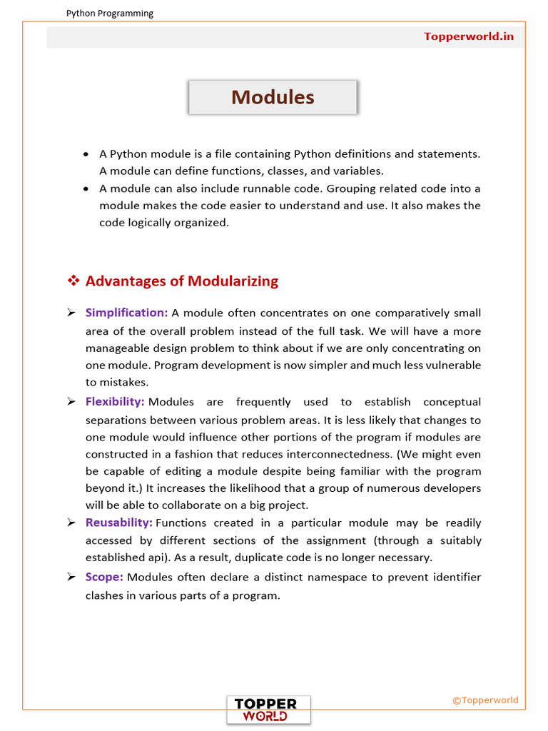 Modules-in-Python (1) | PDF | Python (Programming Language) | Modular ... Modules-in-Python (1) | PDF | Python (Programming Language) | Modular ...