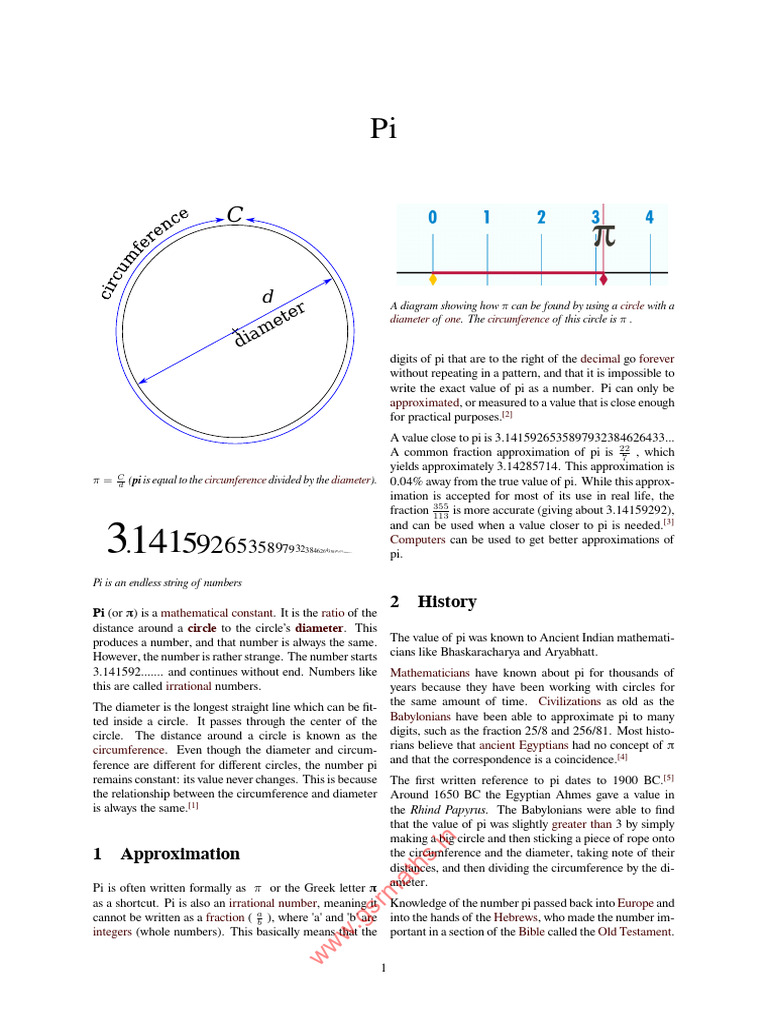 Pi f1 PROJECT 9TH em | PDF | Pi | Numbers