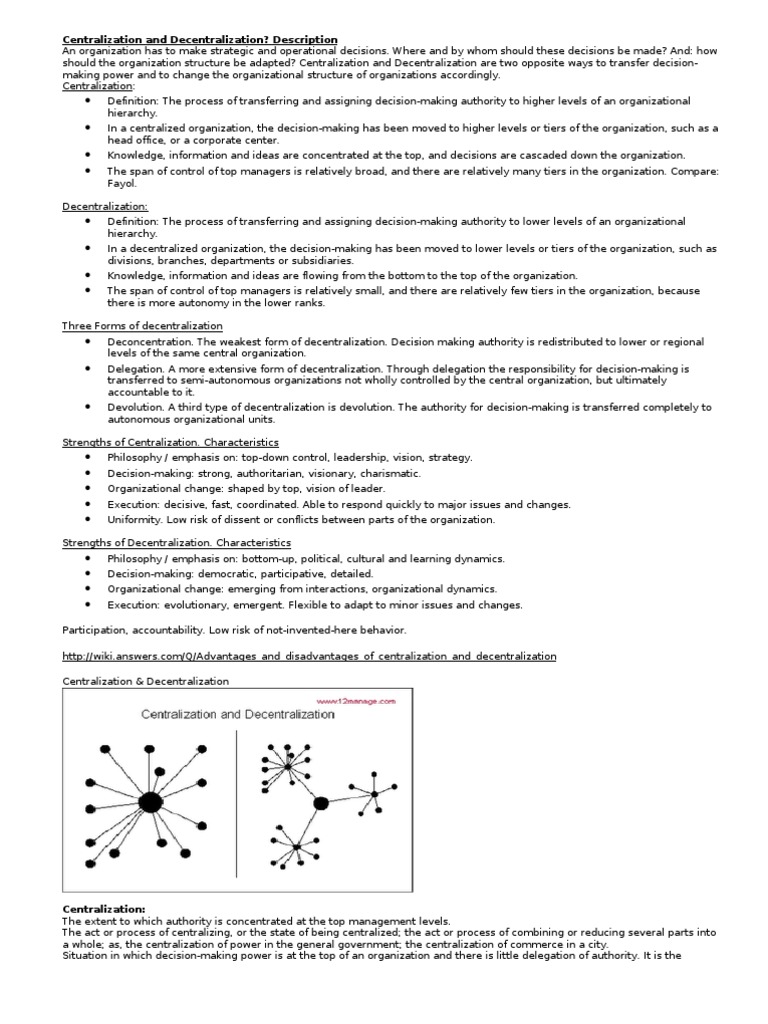 Centralization and Decentralization | PDF | Decentralization | Local ...