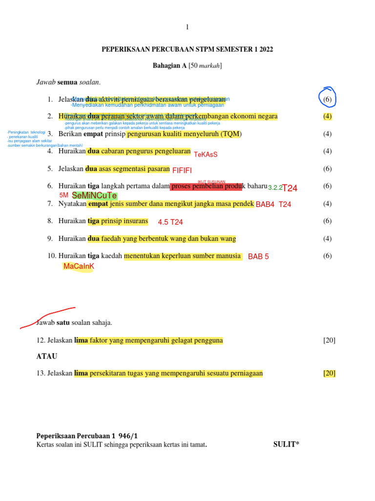 Dah Jawab PP 2022 Trial | PDF